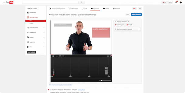 Annotazioni Youtube - come crearle e le differenze - Paolo Grisendi - Youtube e Video Marketing